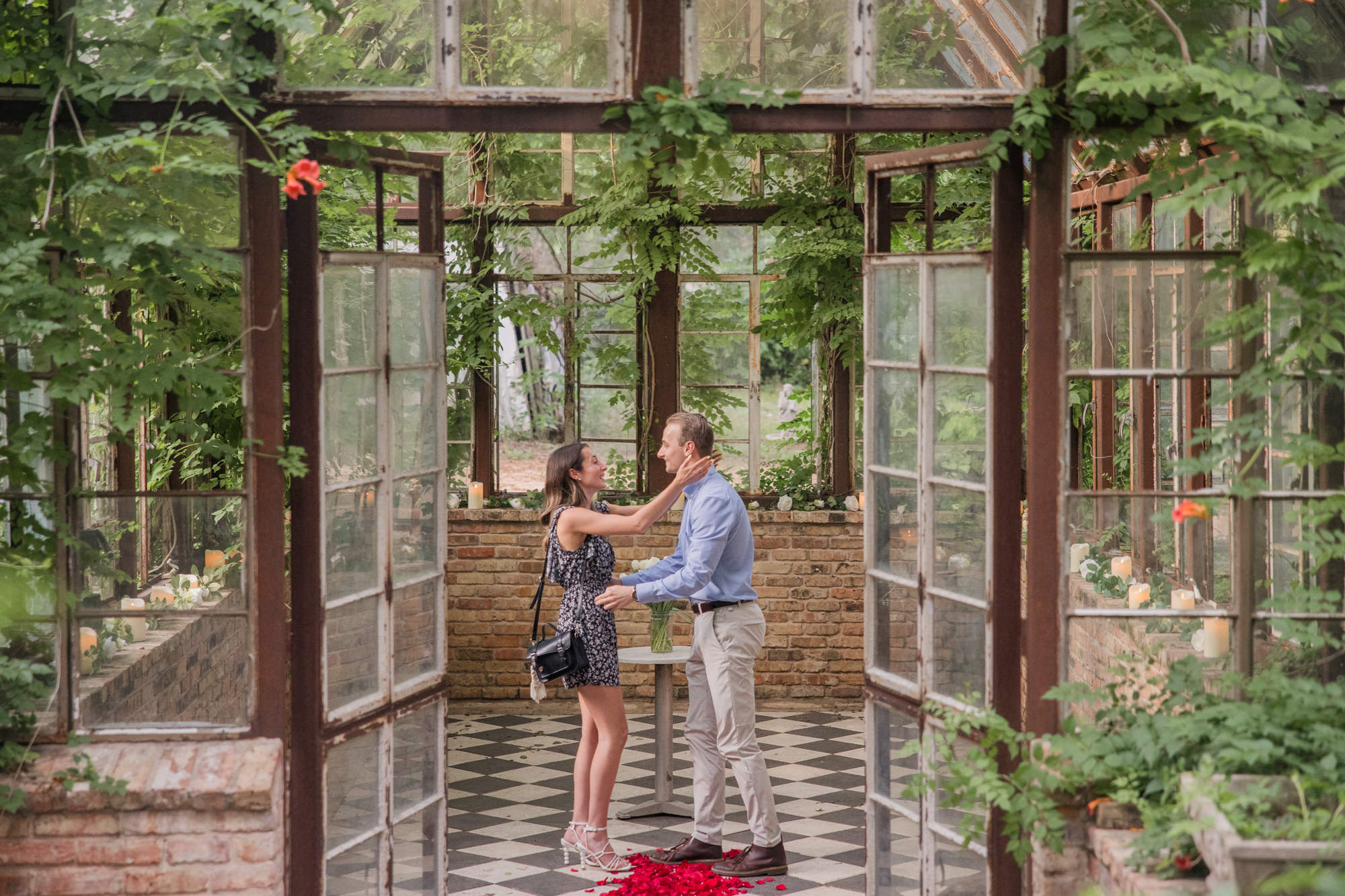 Sekrit Theater Greenhouse Proposal | Evan & Katie - www.laurengarrisonphotography.com
