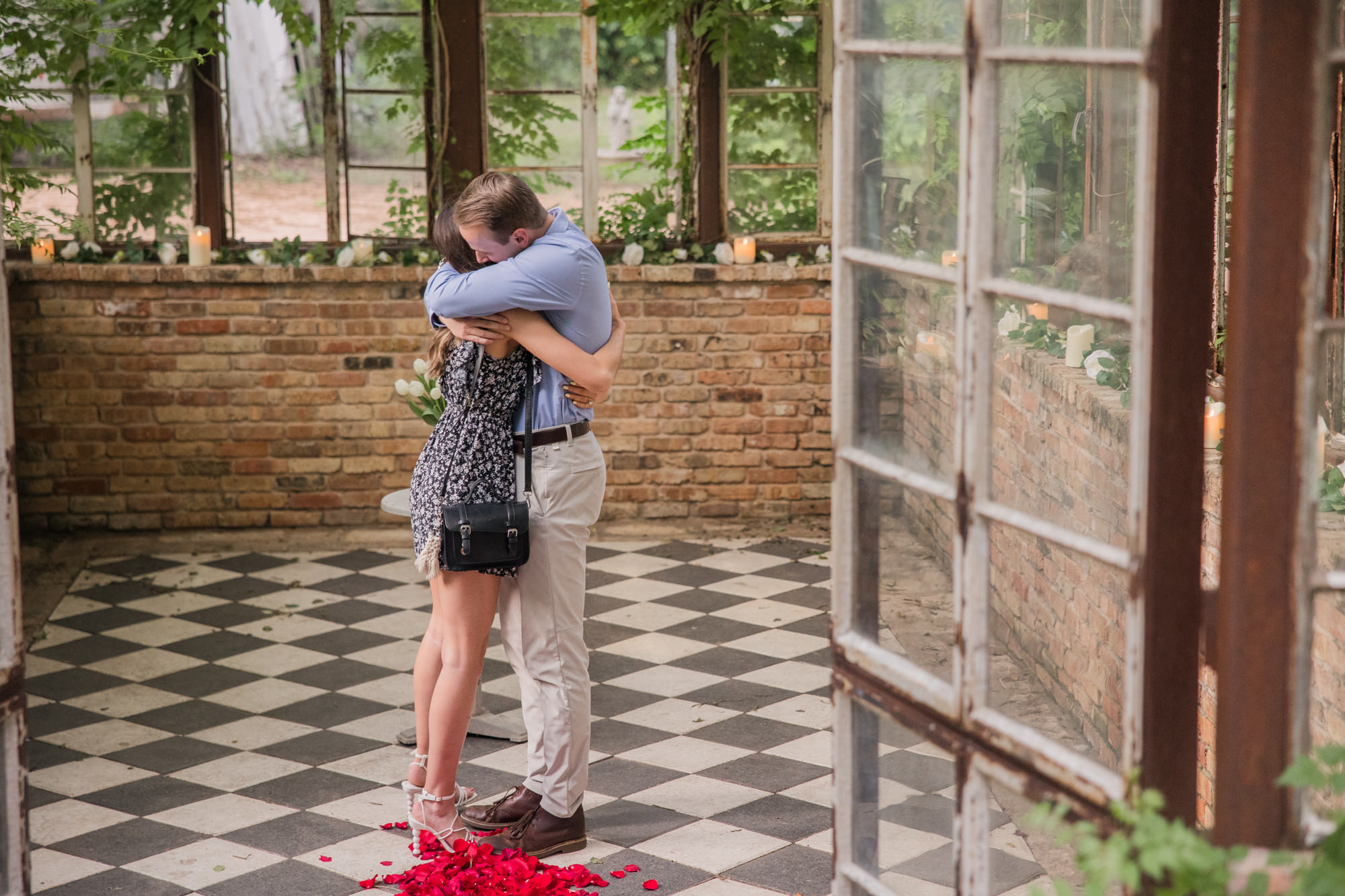 Sekrit Theater Greenhouse Proposal | Evan & Katie - www.laurengarrisonphotography.com