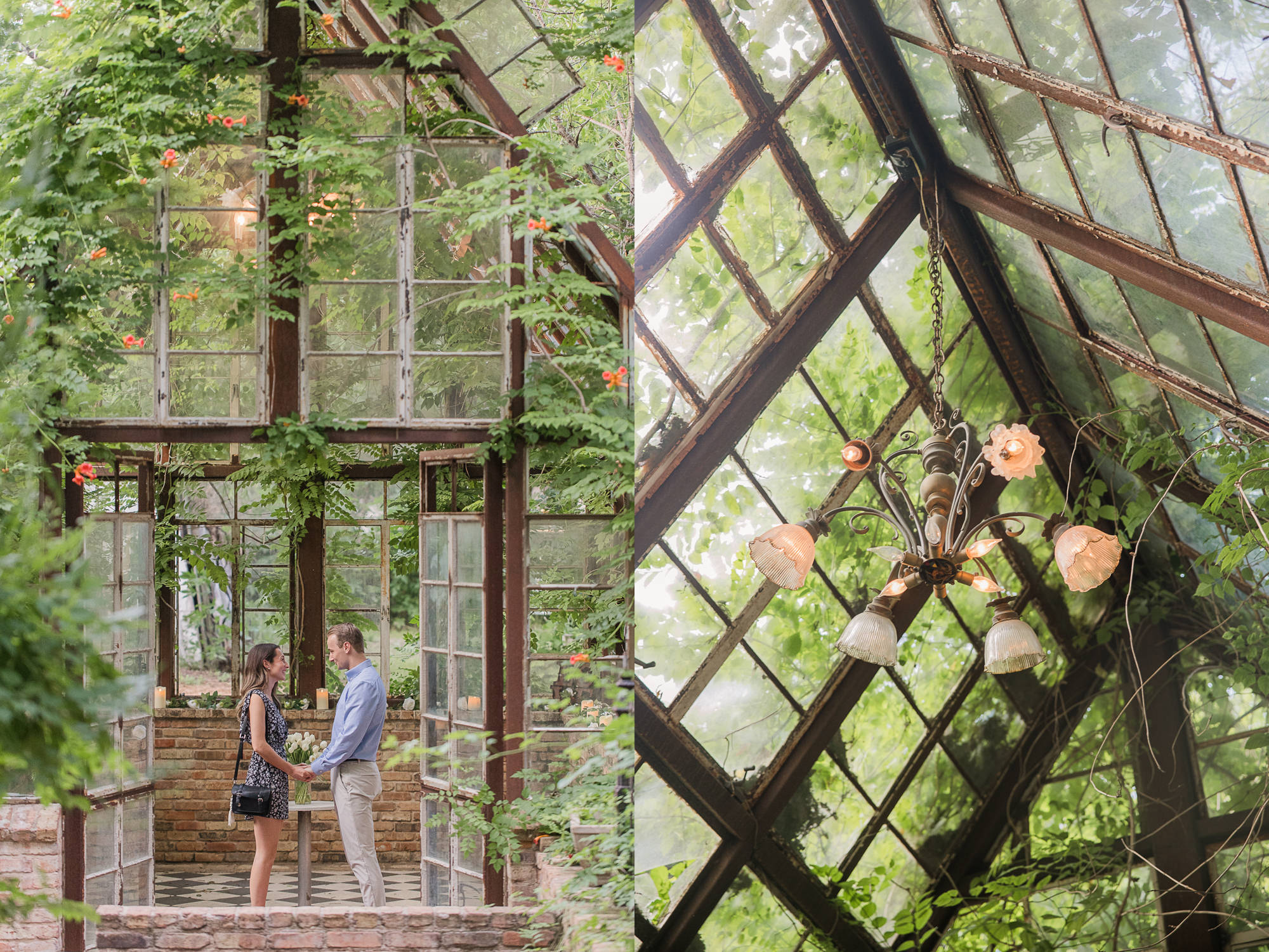 Sekrit Theater Greenhouse Proposal | Evan & Katie - www.laurengarrisonphotography.com