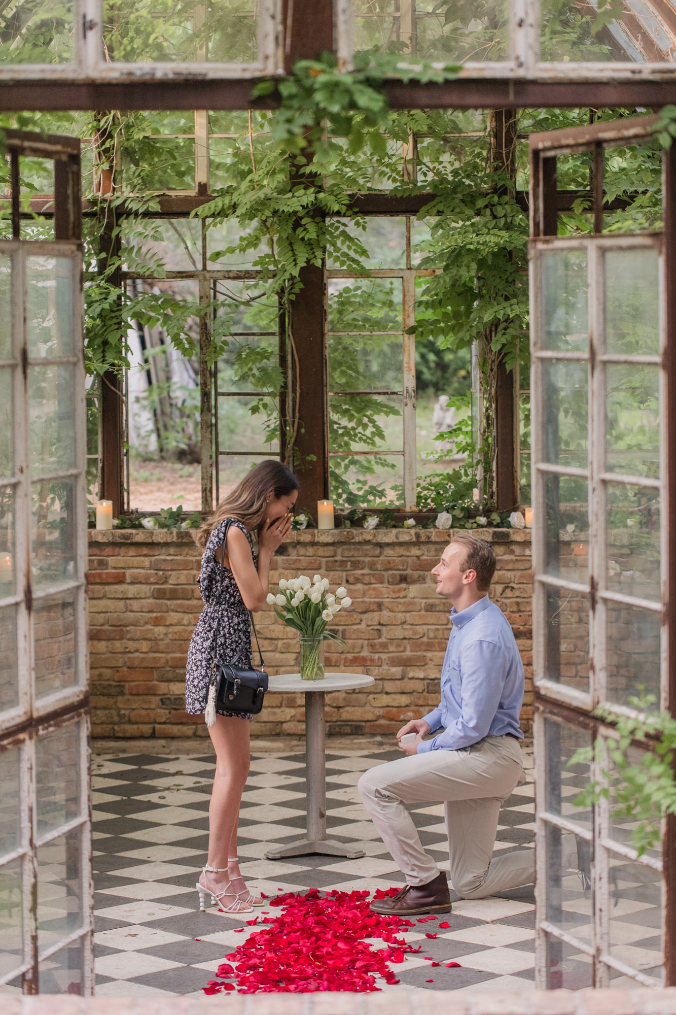 Sekrit Theater Greenhouse Proposal | Evan & Katie - www.laurengarrisonphotography.com