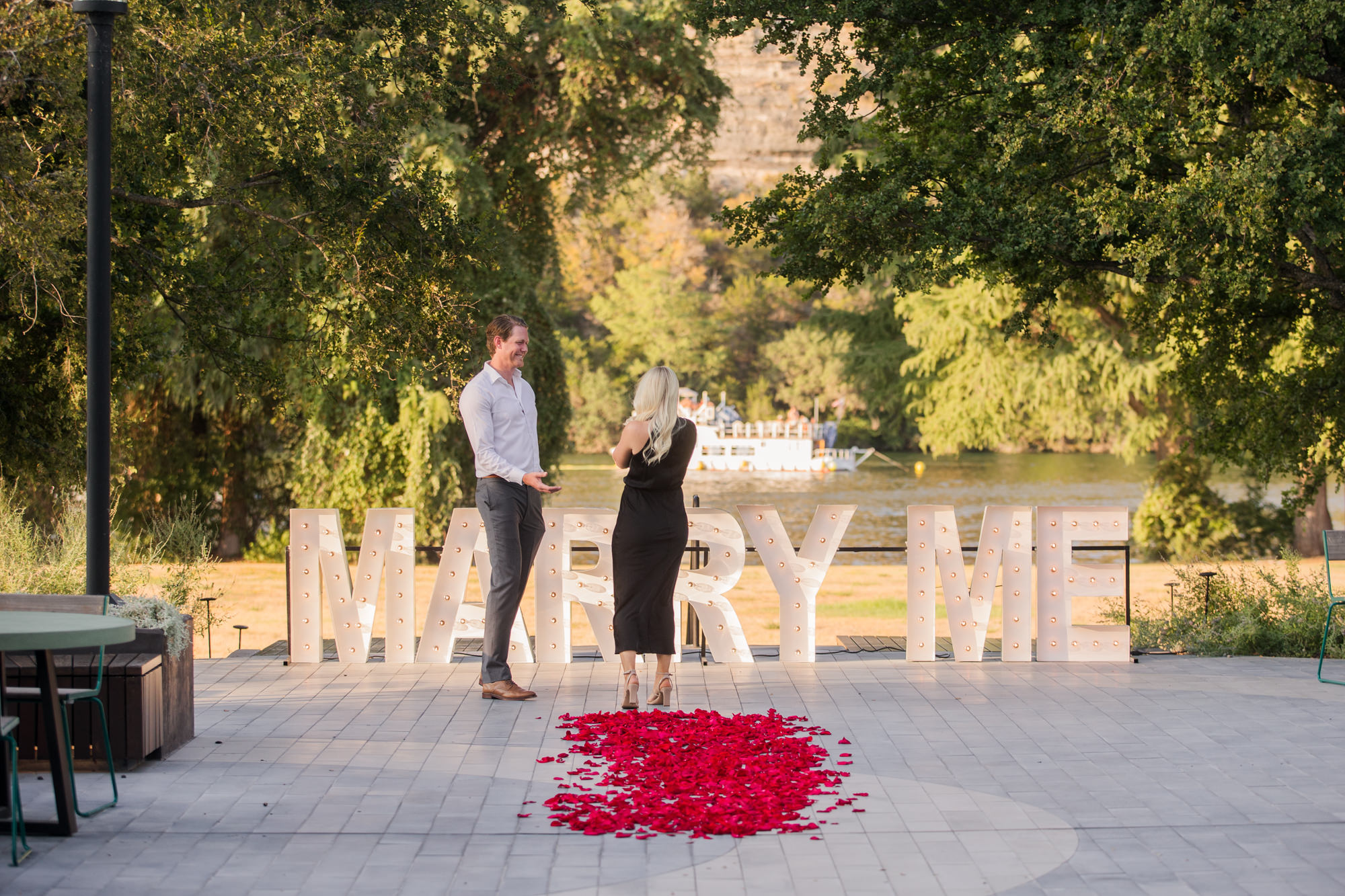 Romantic Proposal with Large Marry Me Sign | Ross & Holly - www ...