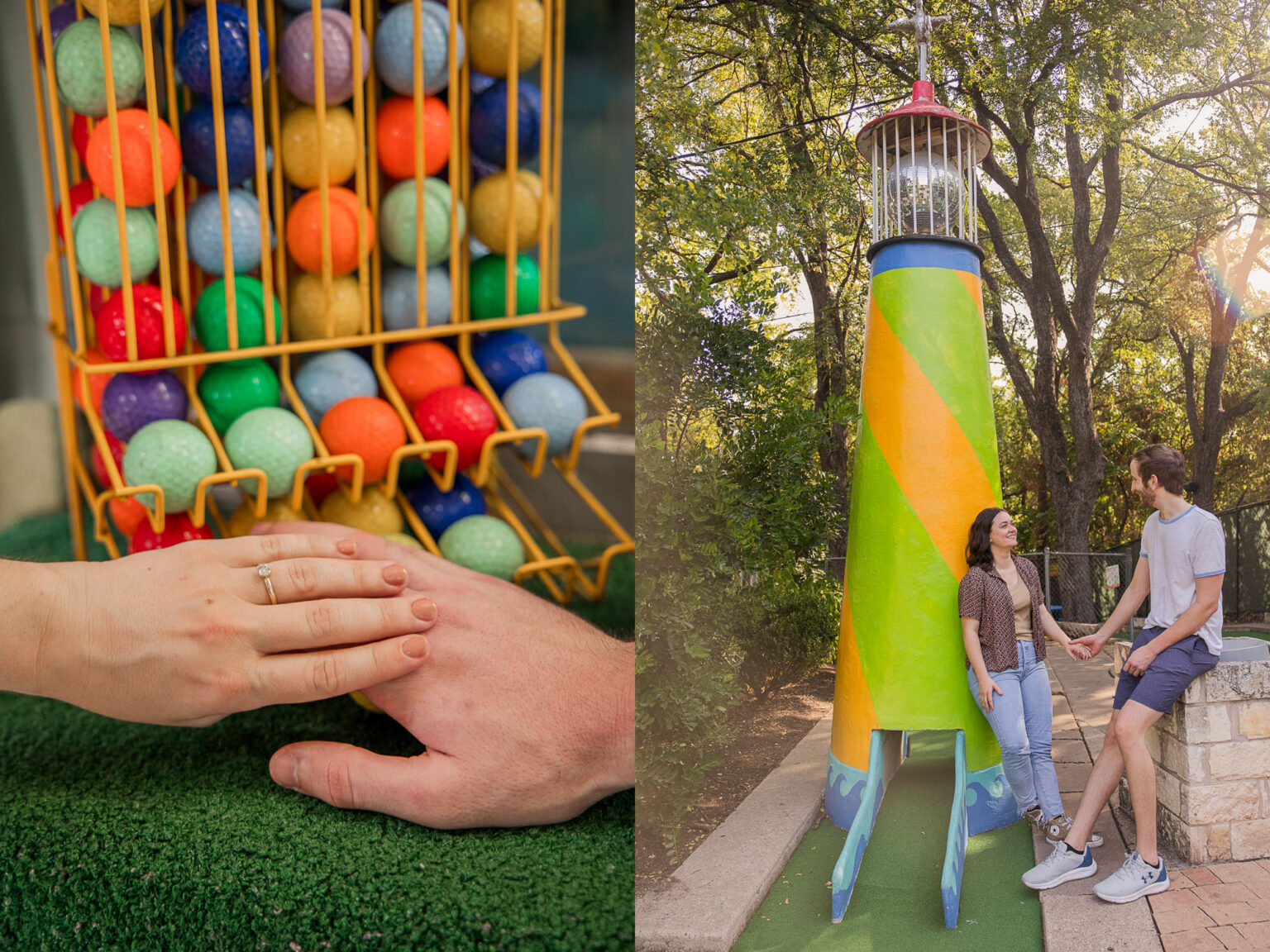 Peter Pan Mini-Golf Downtown Austin Engagement Photos | Margaret ...