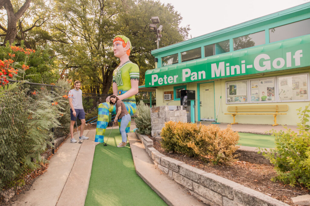 Peter Pan Mini-Golf Downtown Austin Engagement Photos | Margaret ...