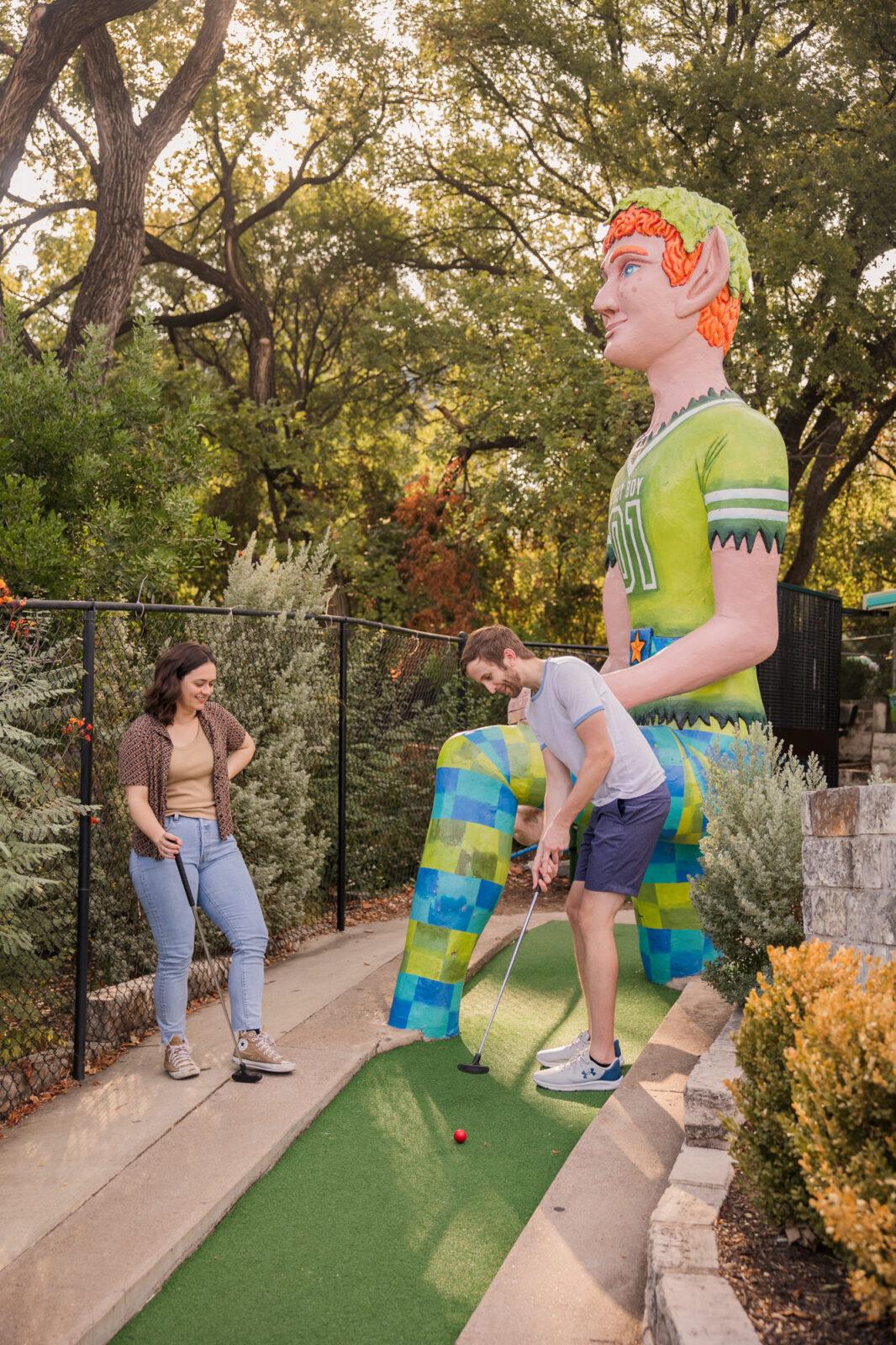 Peter Pan Mini-Golf Downtown Austin Engagement Photos | Margaret ...