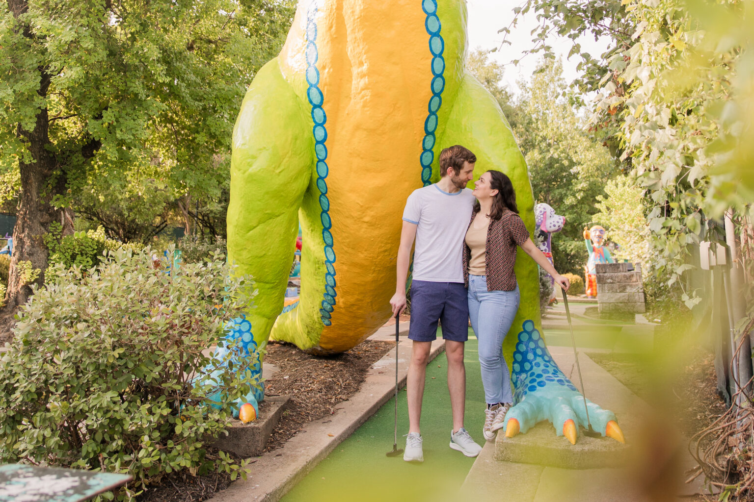 Peter Pan Mini-Golf Downtown Austin Engagement Photos | Margaret ...